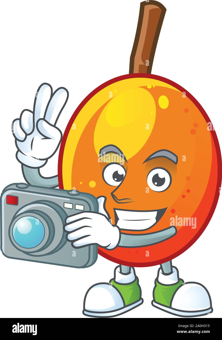 Photographer tropical jocote fruit cartoon for design Stock Vector ...