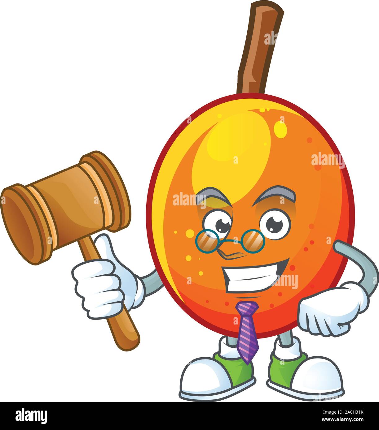 Judge raw jocote cartoon on white background Stock Vector Image & Art ...