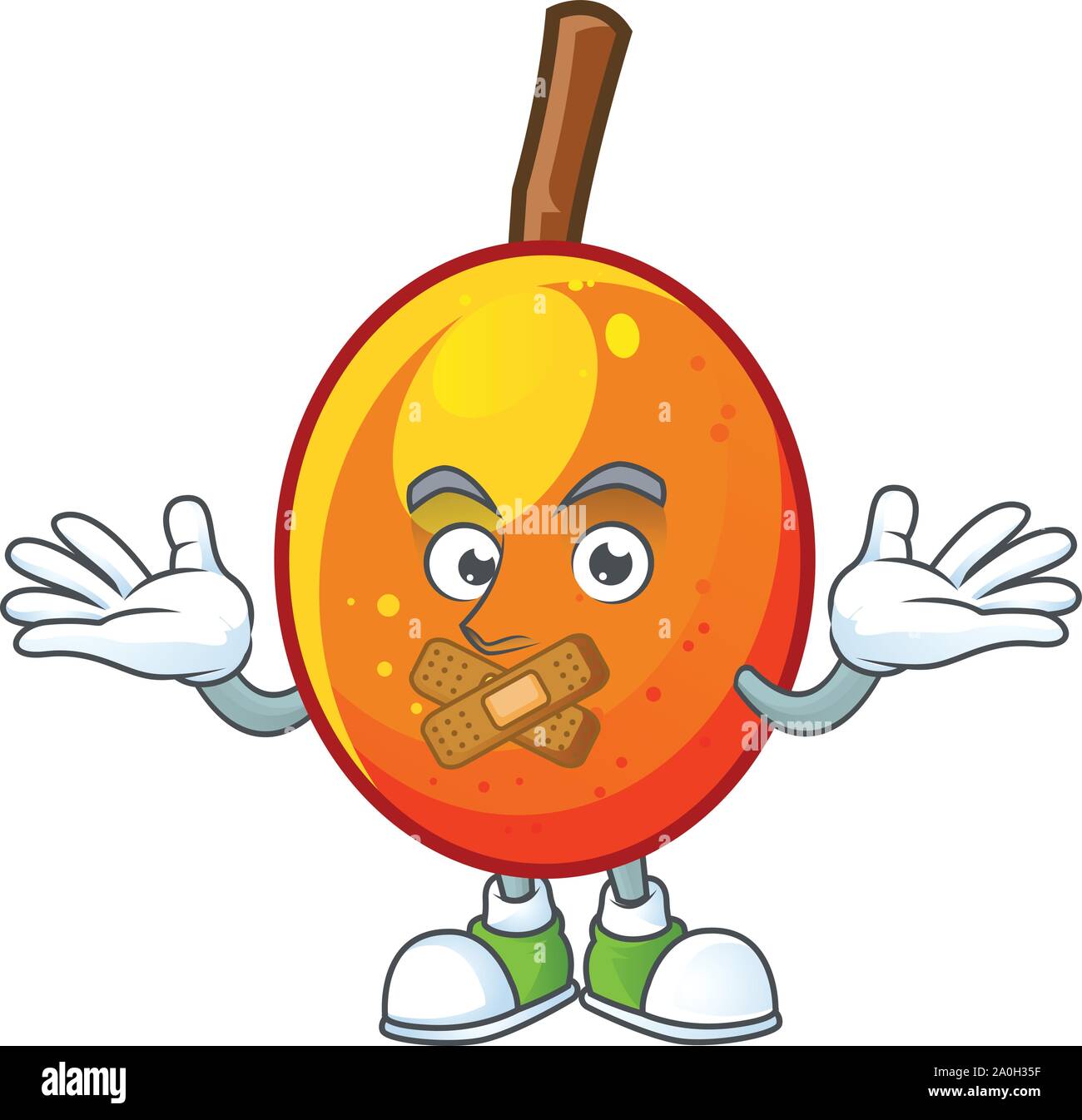 Silent raw jocote cartoon on white background Stock Vector Image & Art ...