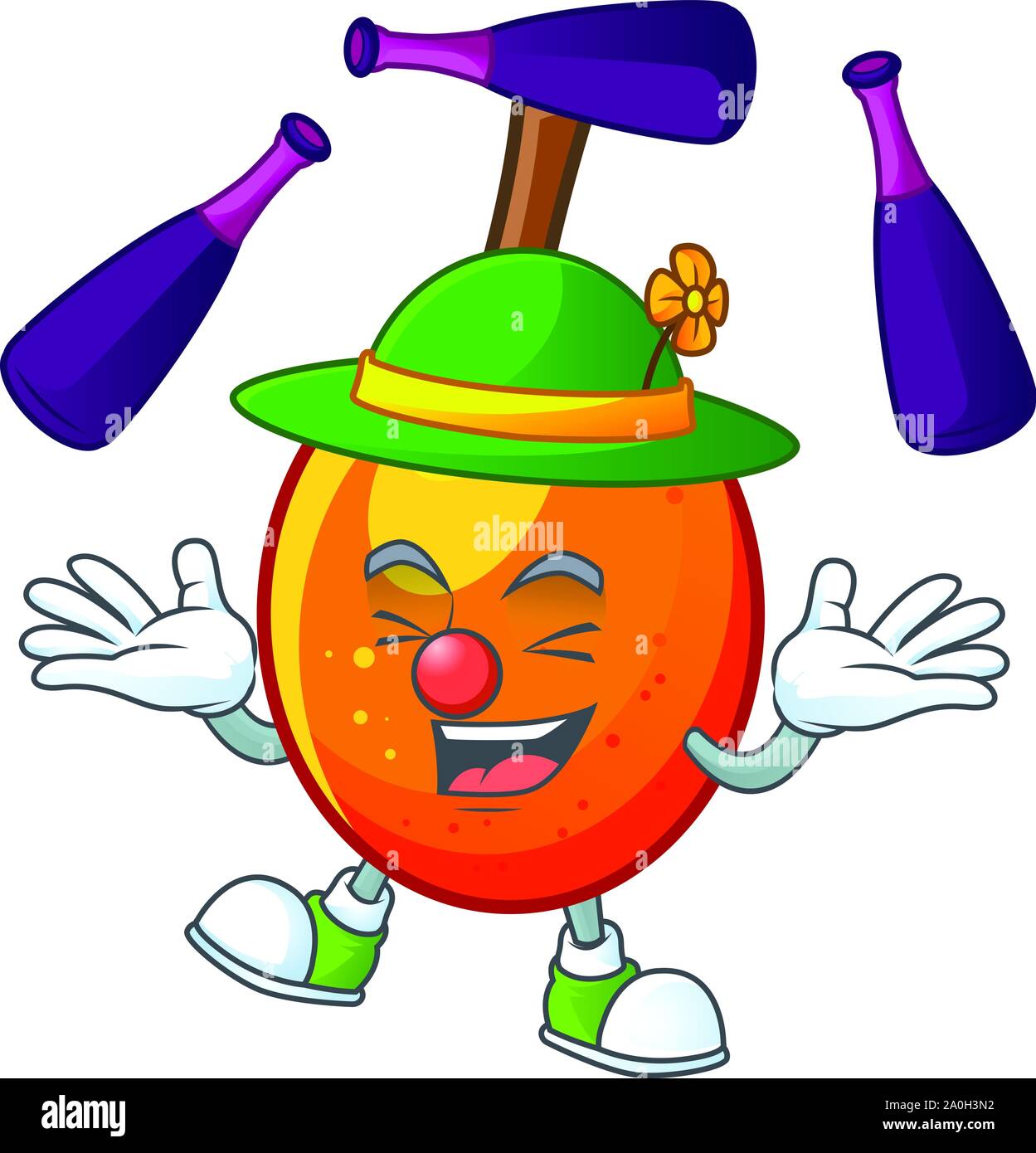 Juggling raw jocote cartoon on white background Stock Vector Image ...