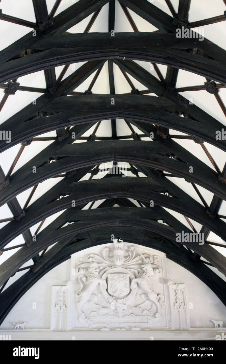 Wooden beamed ceiling Stock Photo - Alamy