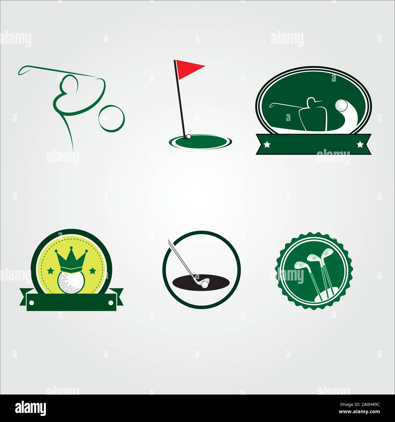 Set of Golf Sport logos Icon Symbol template vector for competition ...