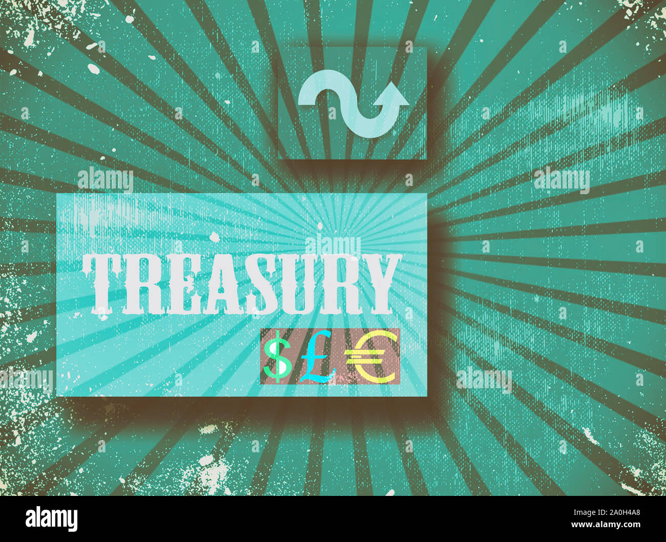 Sign of treasures on metal background and currency symbols: dollar ...