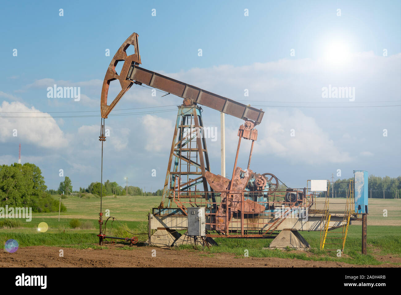 Oil pumpjack, industrial equipment. Rocking machines for power ...