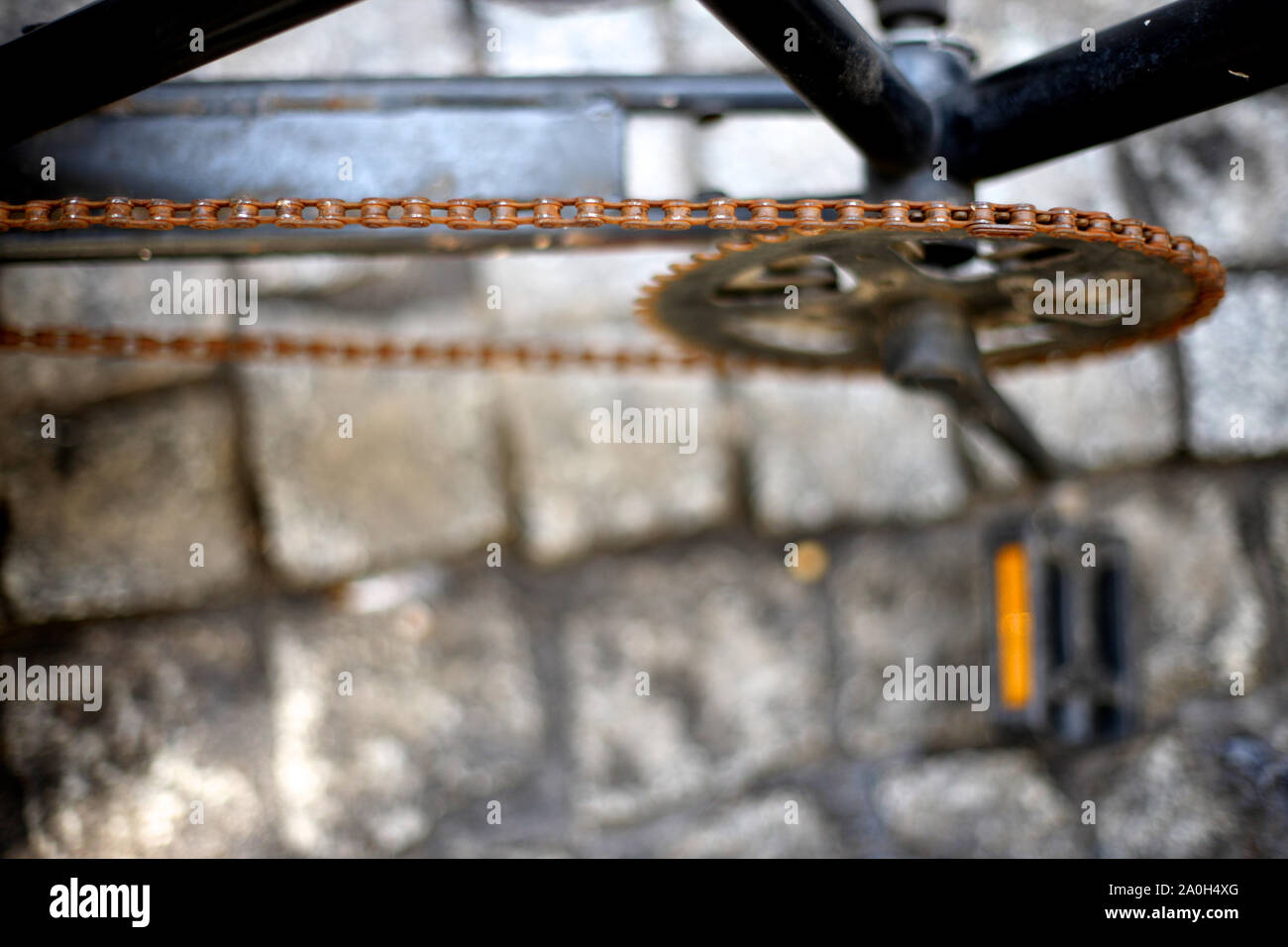 Rusty chain of a bicycle - the device of transfer of rotation from ...