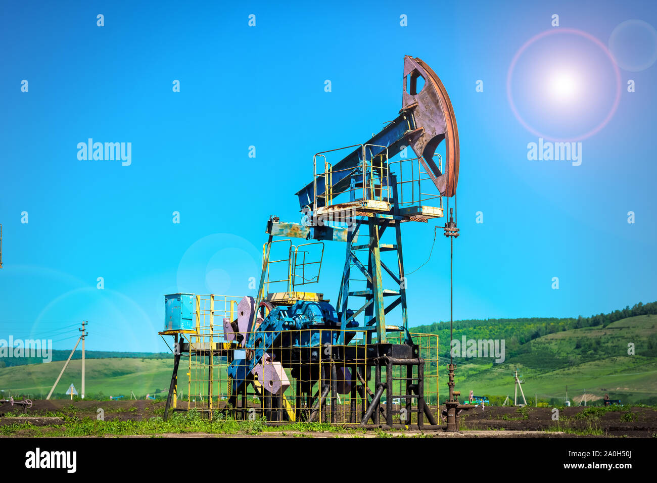 Oil pumpjack, industrial equipment. Rocking machines for power ...