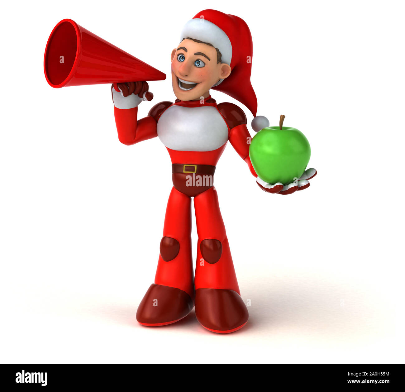 Fun Super Santa Claus - 3D Illustration Stock Photo - Alamy