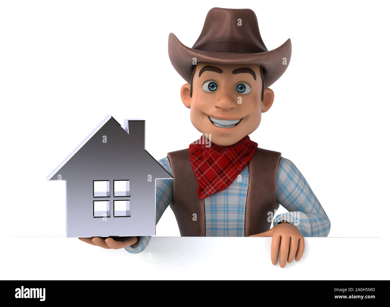 Fun Cowboy - 3D Illustration Stock Photo - Alamy