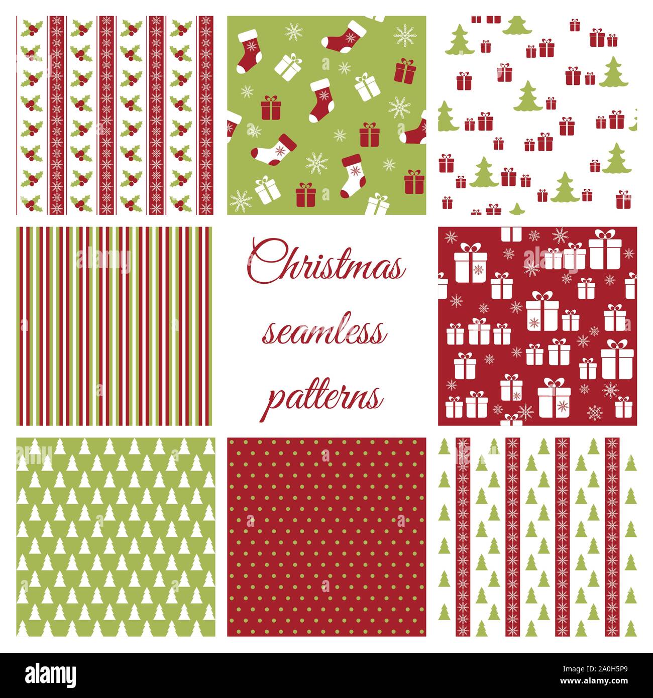 Set of christmas seamless patterns Stock Vector Image & Art - Alamy