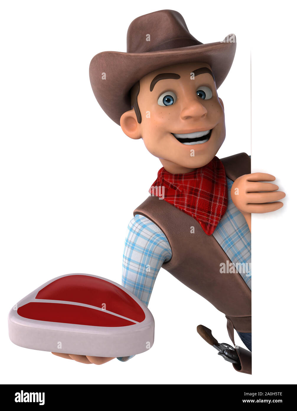 Fun Cowboy - 3D Illustration Stock Photo - Alamy