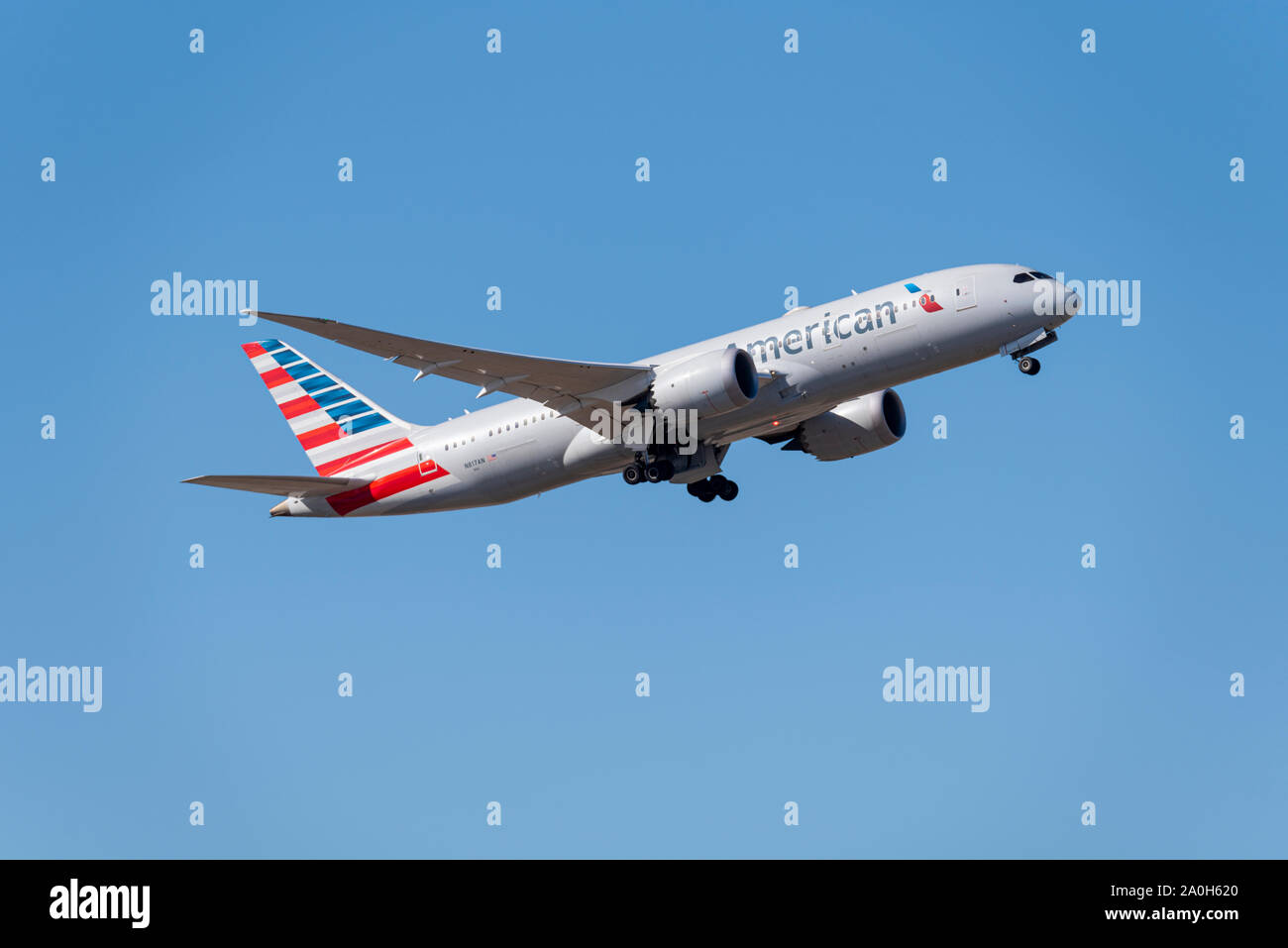 American airlines boeing 787 dreamliner taking off hi-res stock ...