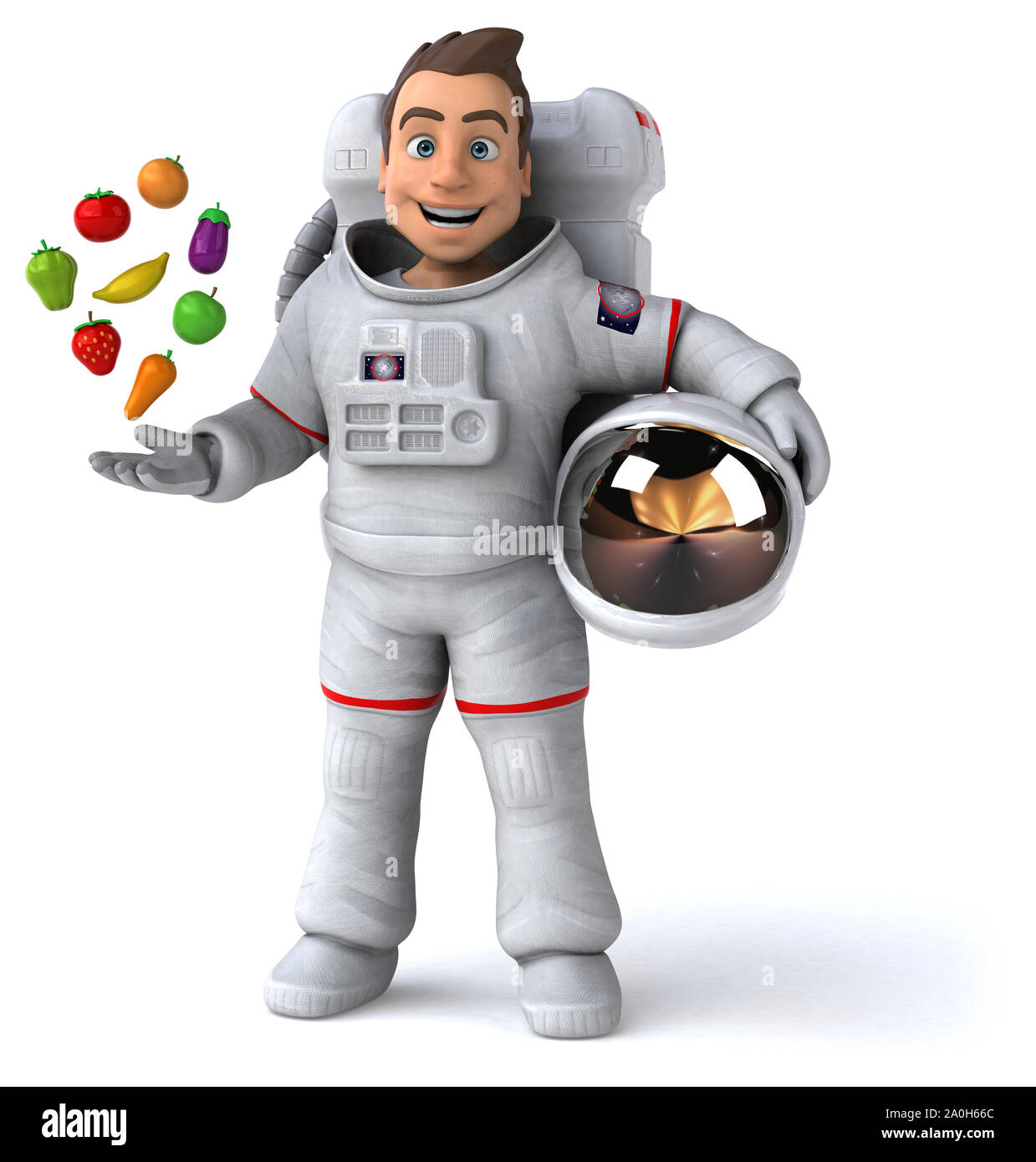 Fun astronaut - 3D Illustration Stock Photo - Alamy