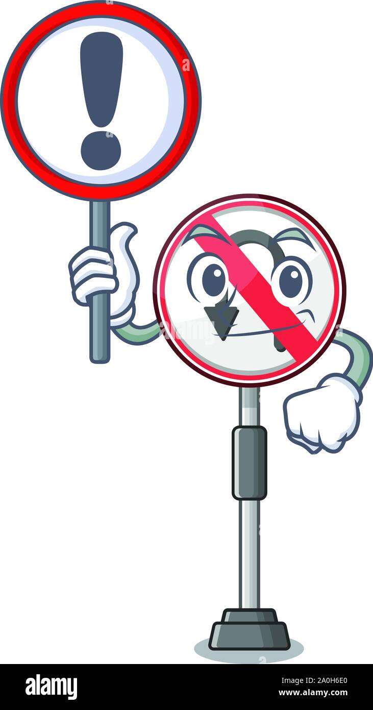With sign no u turn with a cartoon Stock Vector Image & Art - Alamy