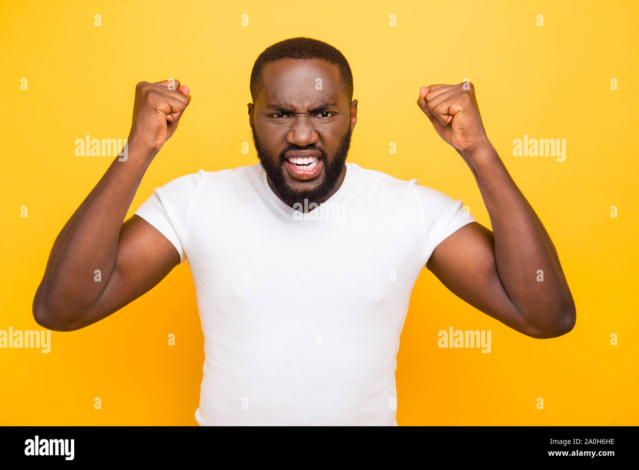 Bearded aggressive angry man afro hi-res stock photography and images ...