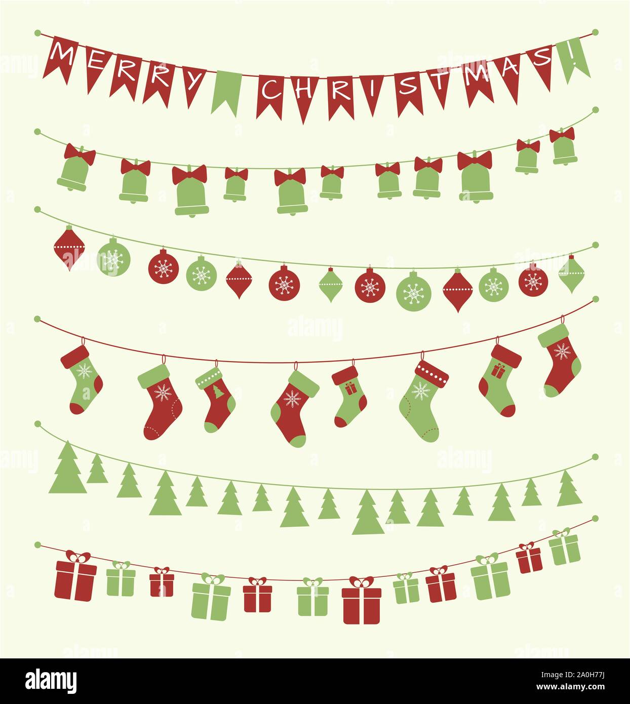 Garlands set hi-res stock photography and images - Alamy