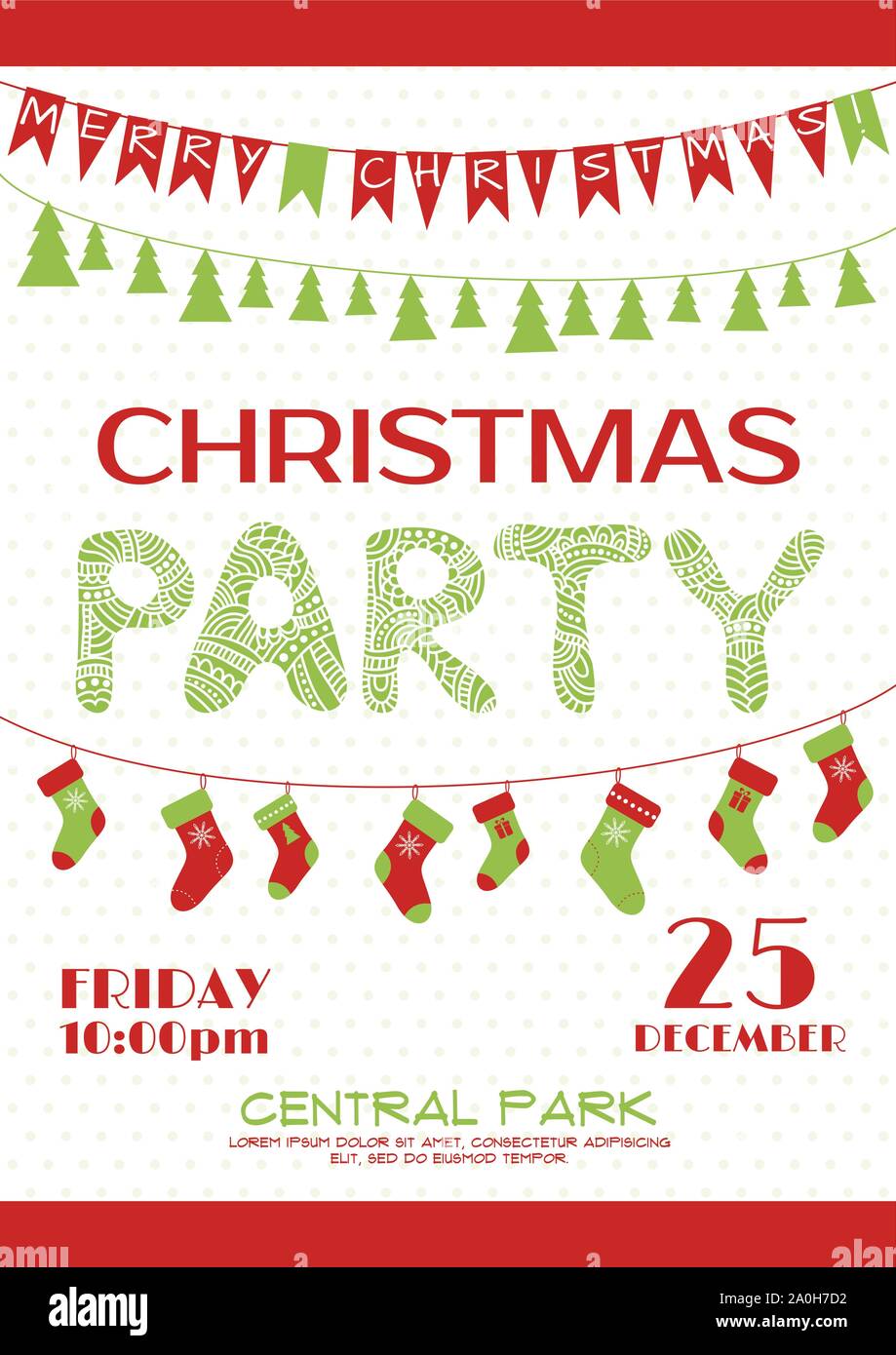 Christmas party flyer winter hi-res stock photography and images - Alamy