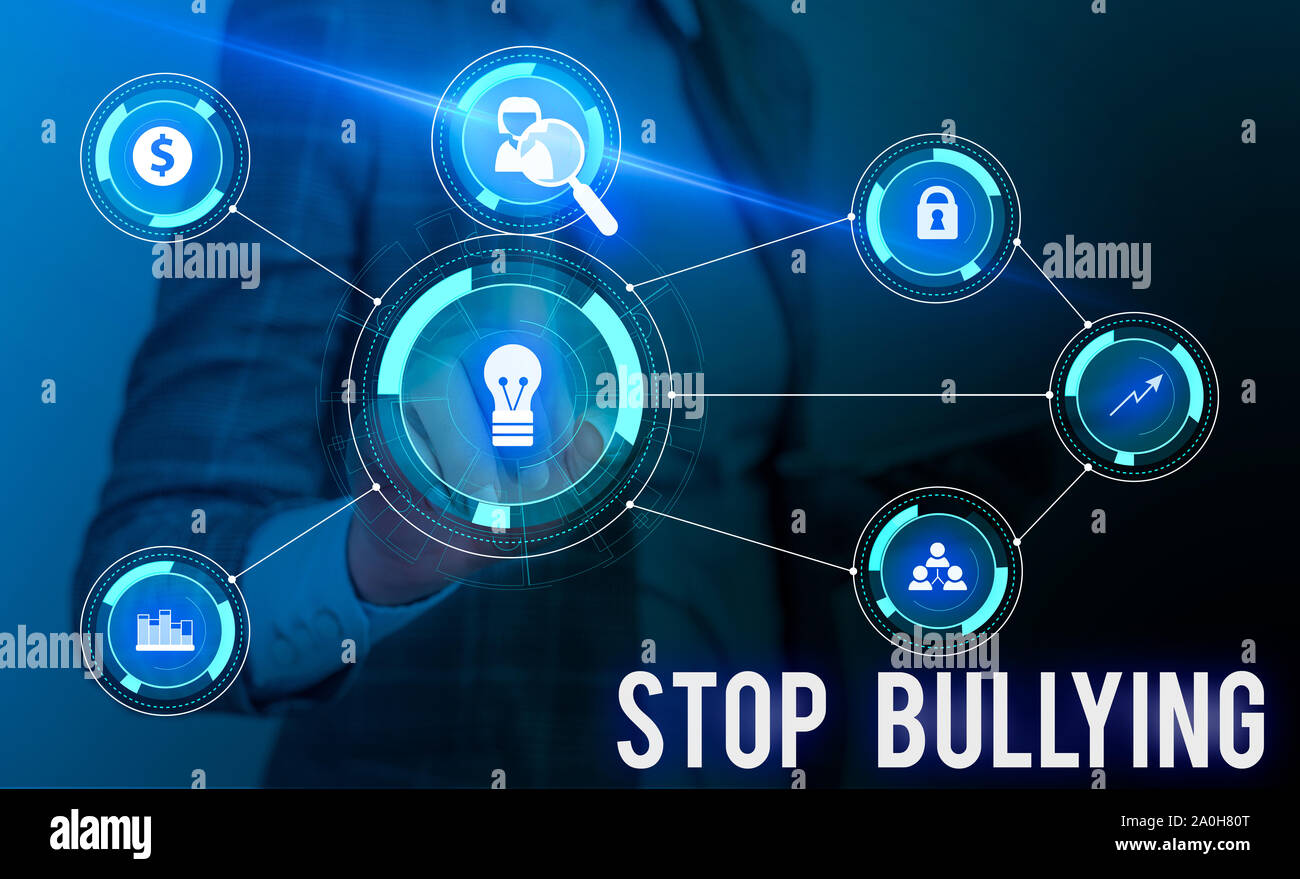 Stop bullying meaning warning sign hi-res stock photography and images ...