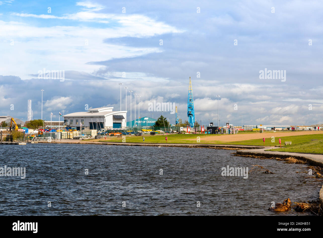 Some of the Port of Cardiff buildings that line the waterfront of ...