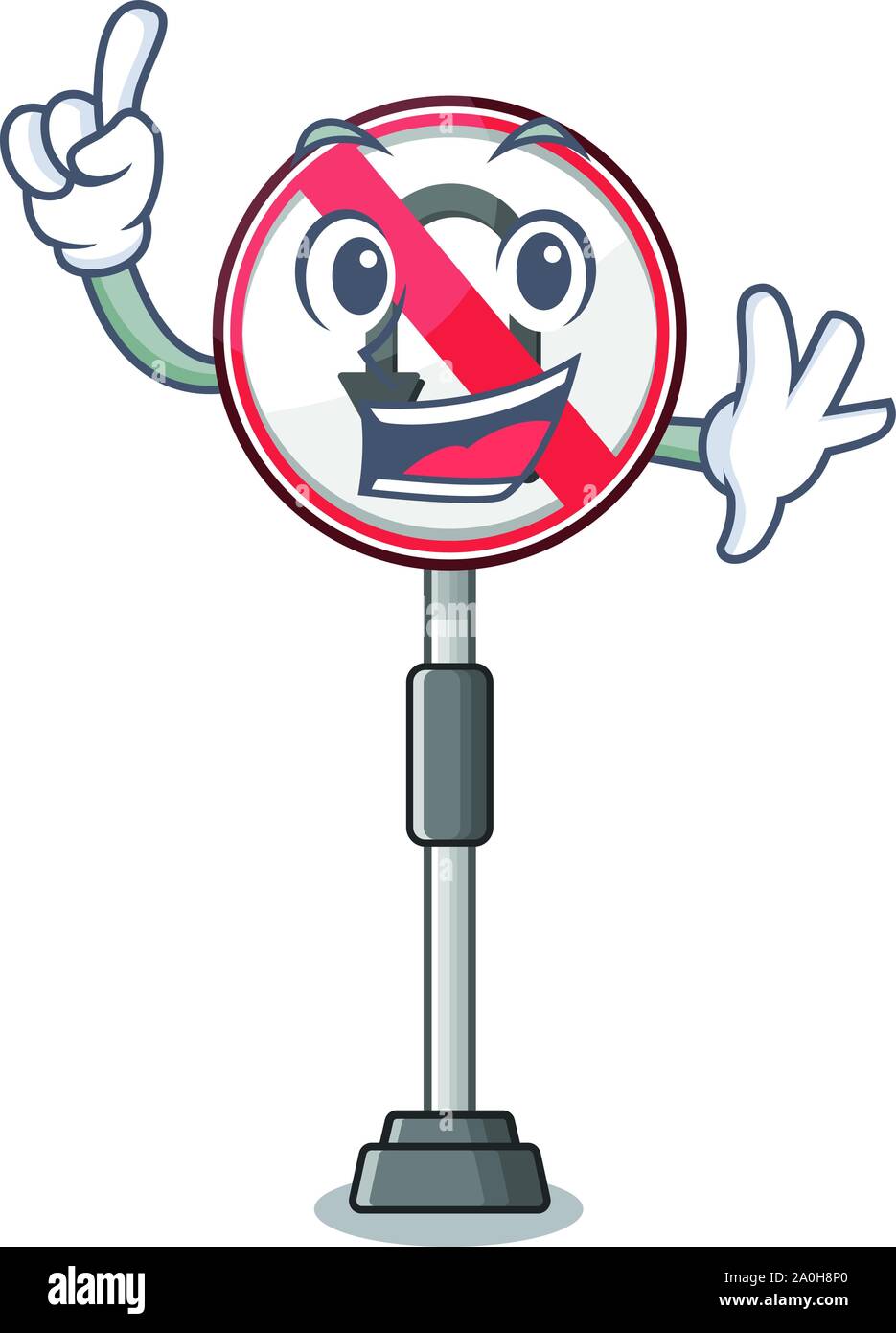 Finger no u turn cartoon above table Stock Vector Image & Art - Alamy