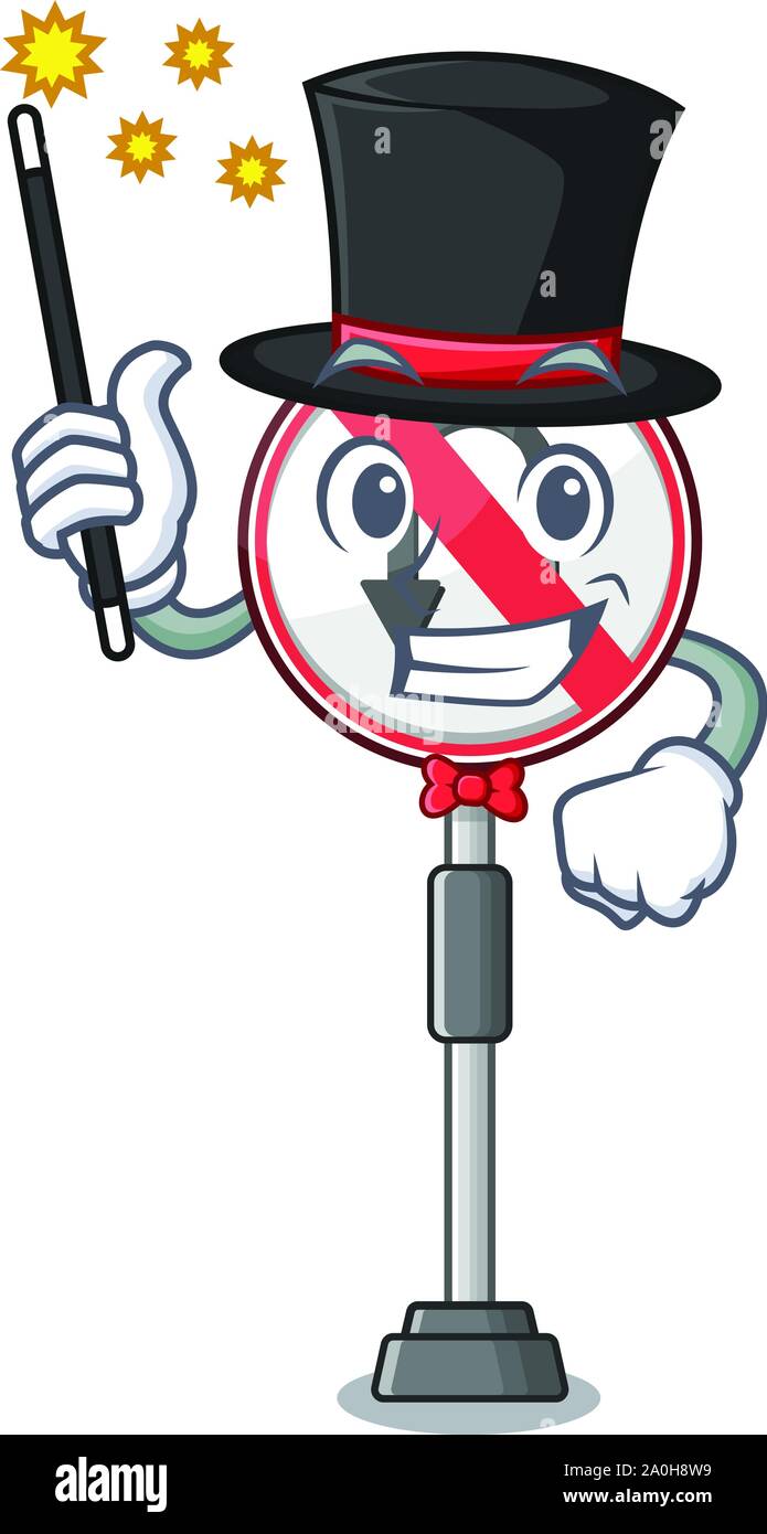 Magician no u turn cartoon above table Stock Vector Image & Art - Alamy