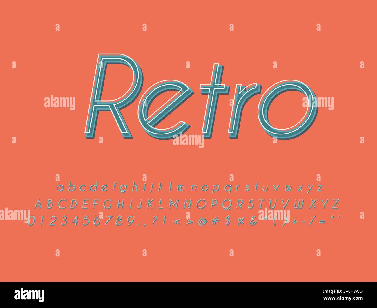 Retro color font and alphabet. Stock vector Stock Vector Image & Art ...