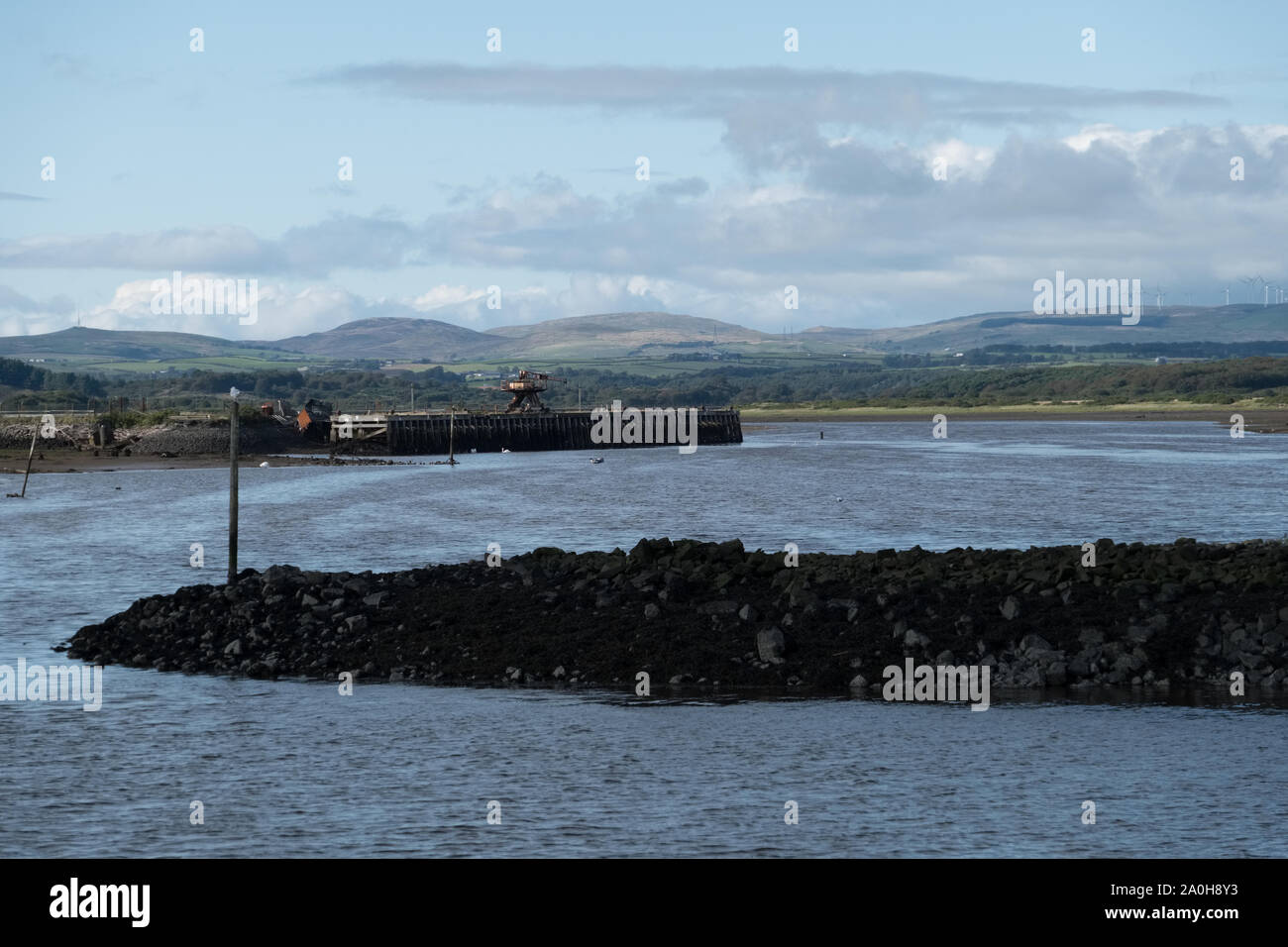 Irvine Harbour North Ayrshire Scotland on a bright but cold day Looking ...