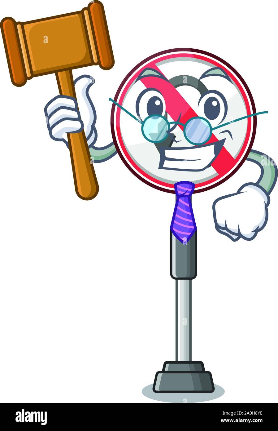 Judge no u turn cartoon above table Stock Vector Image & Art - Alamy