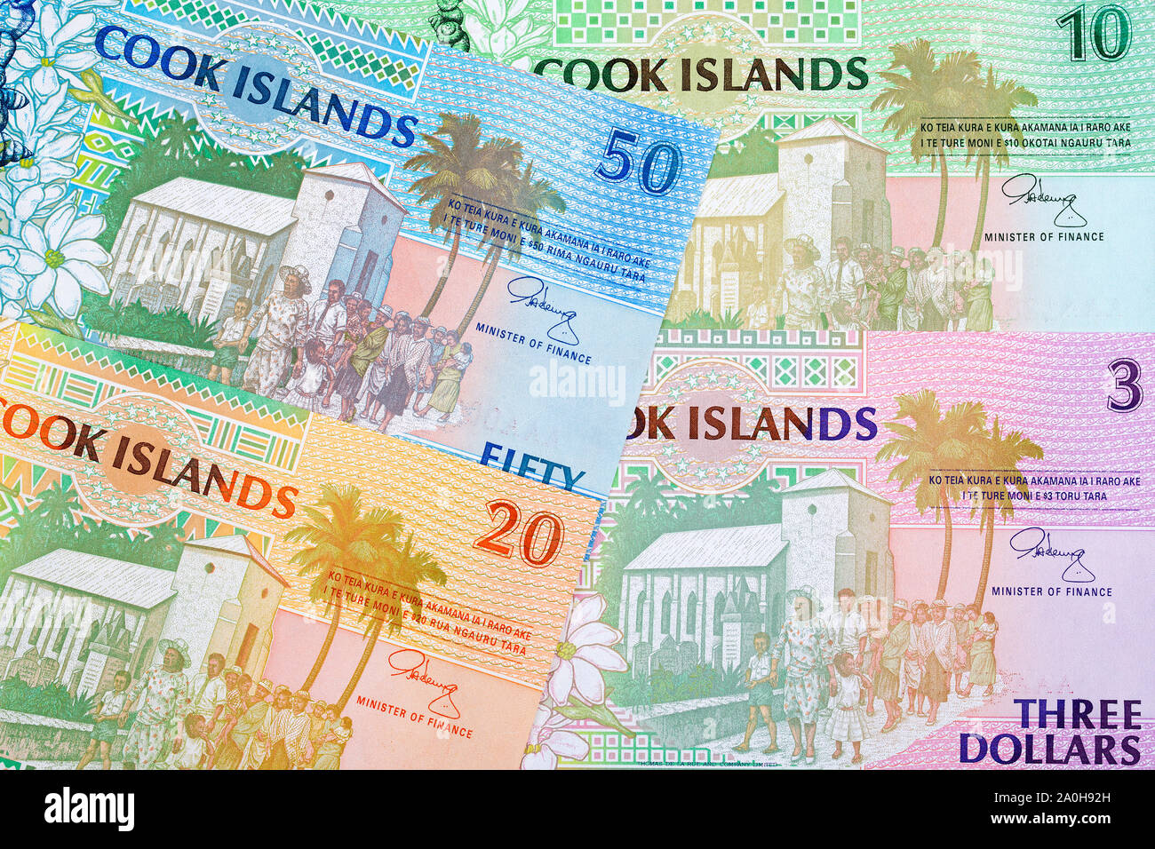 Money from Cook Islands, a business background with dollars Stock Photo ...