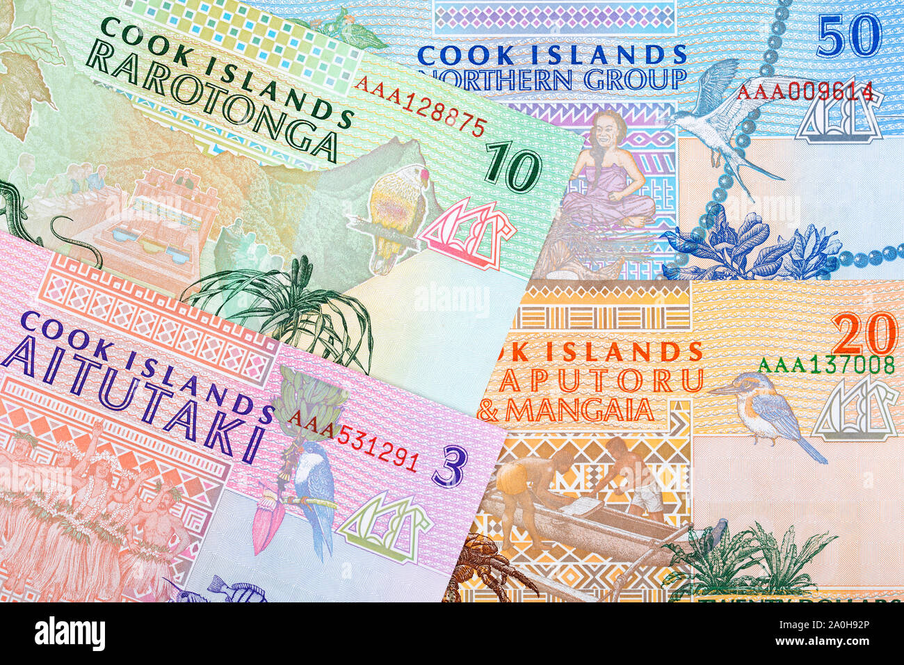 Money from Cook Islands, a business background with dollars Stock Photo ...