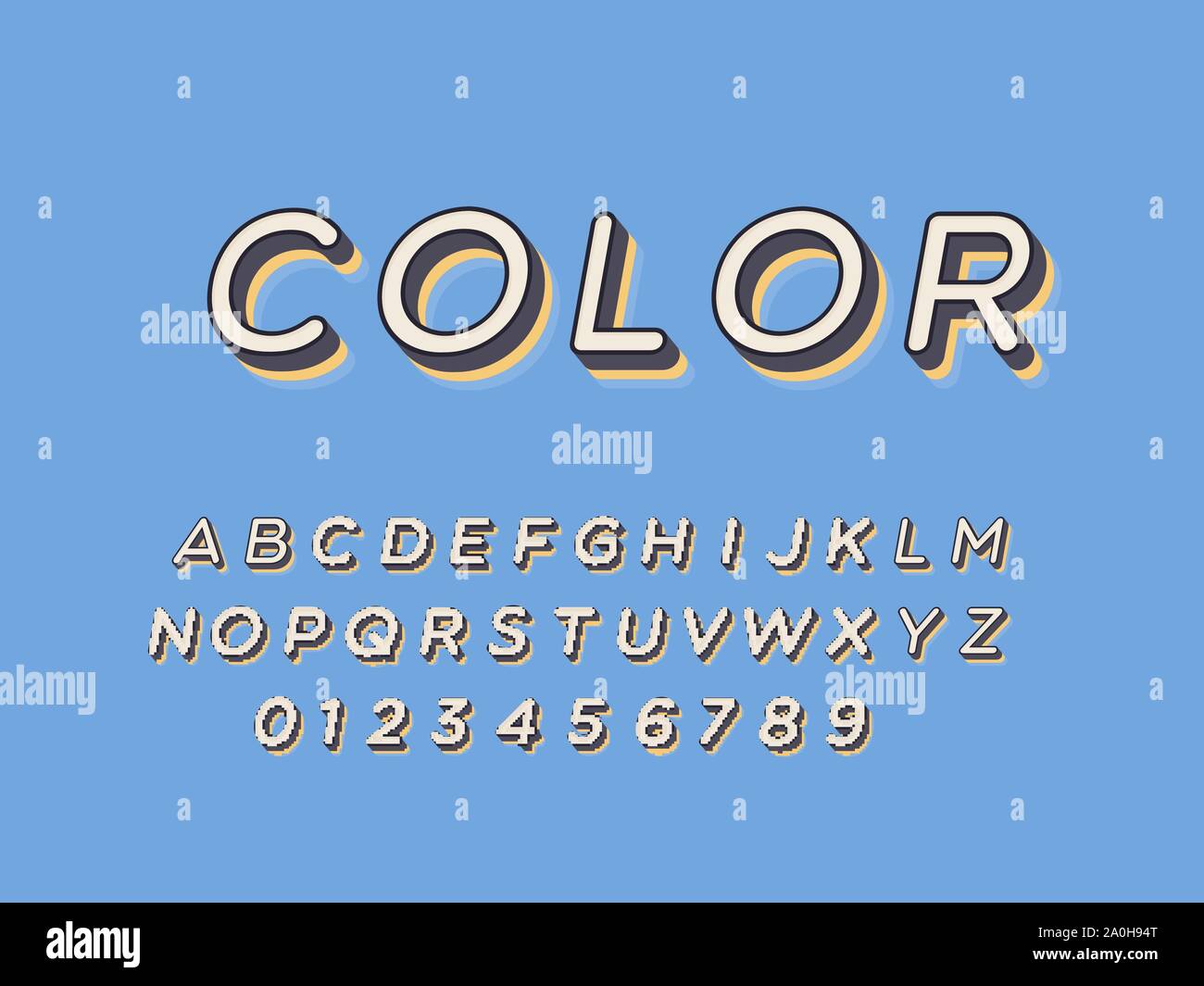 Retro color font and alphabet. Stock vector Stock Vector Image & Art ...