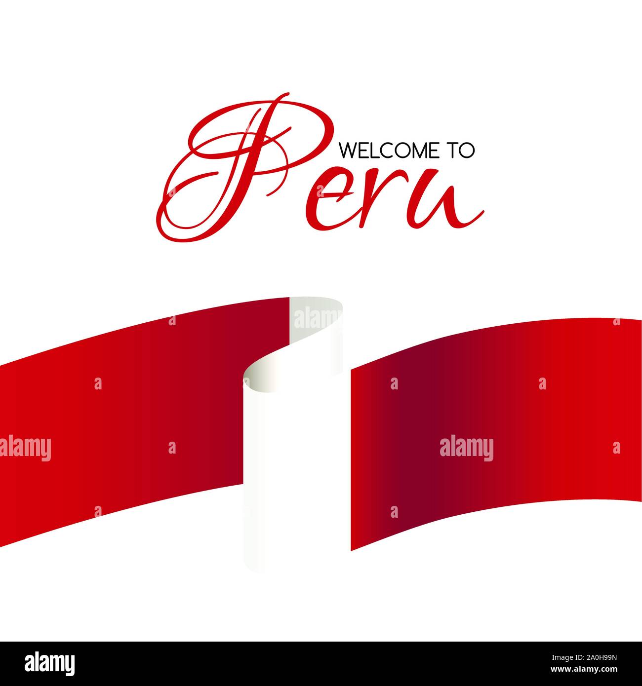 Welcome to Peru. Card with national flag of Peru Stock Vector Image ...