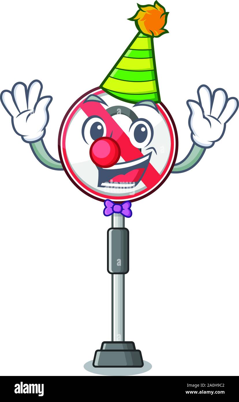 Clown no u turn cartoon above table Stock Vector Image & Art - Alamy