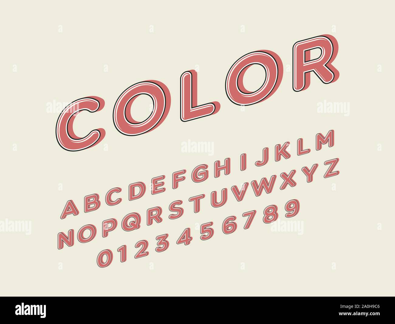 Retro color font and alphabet. Stock vector Stock Vector Image & Art ...