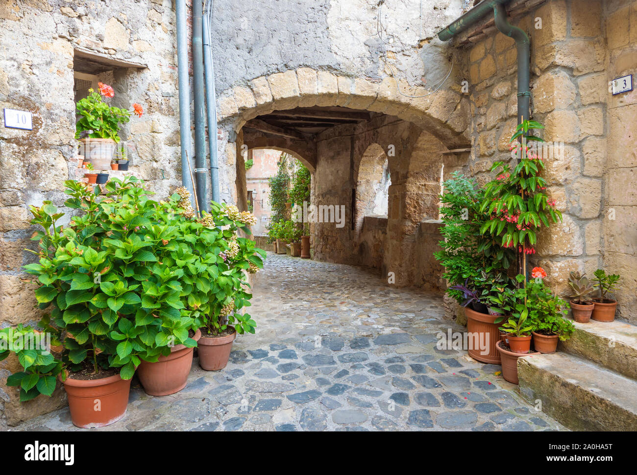 Sorano (Italy) - An ancient medieval hill town hanging from a tuff ...