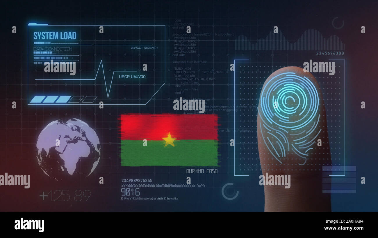 Finger Print Biometric Scanning Identification System. Burkina Faso ...