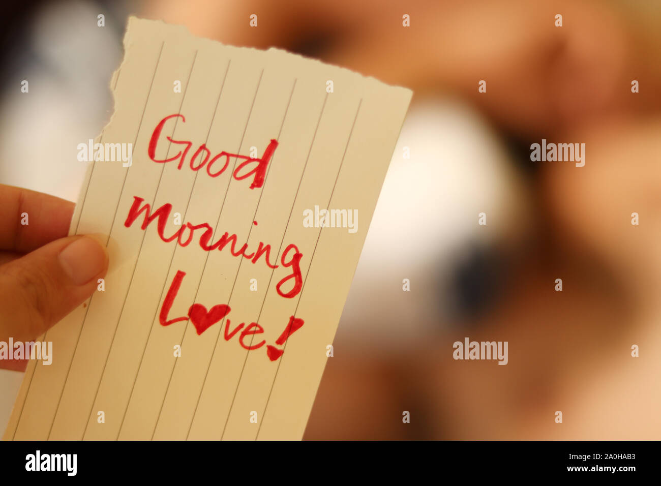Leaving a sweet note for a sleeping lover, the high of feeling inlove ...