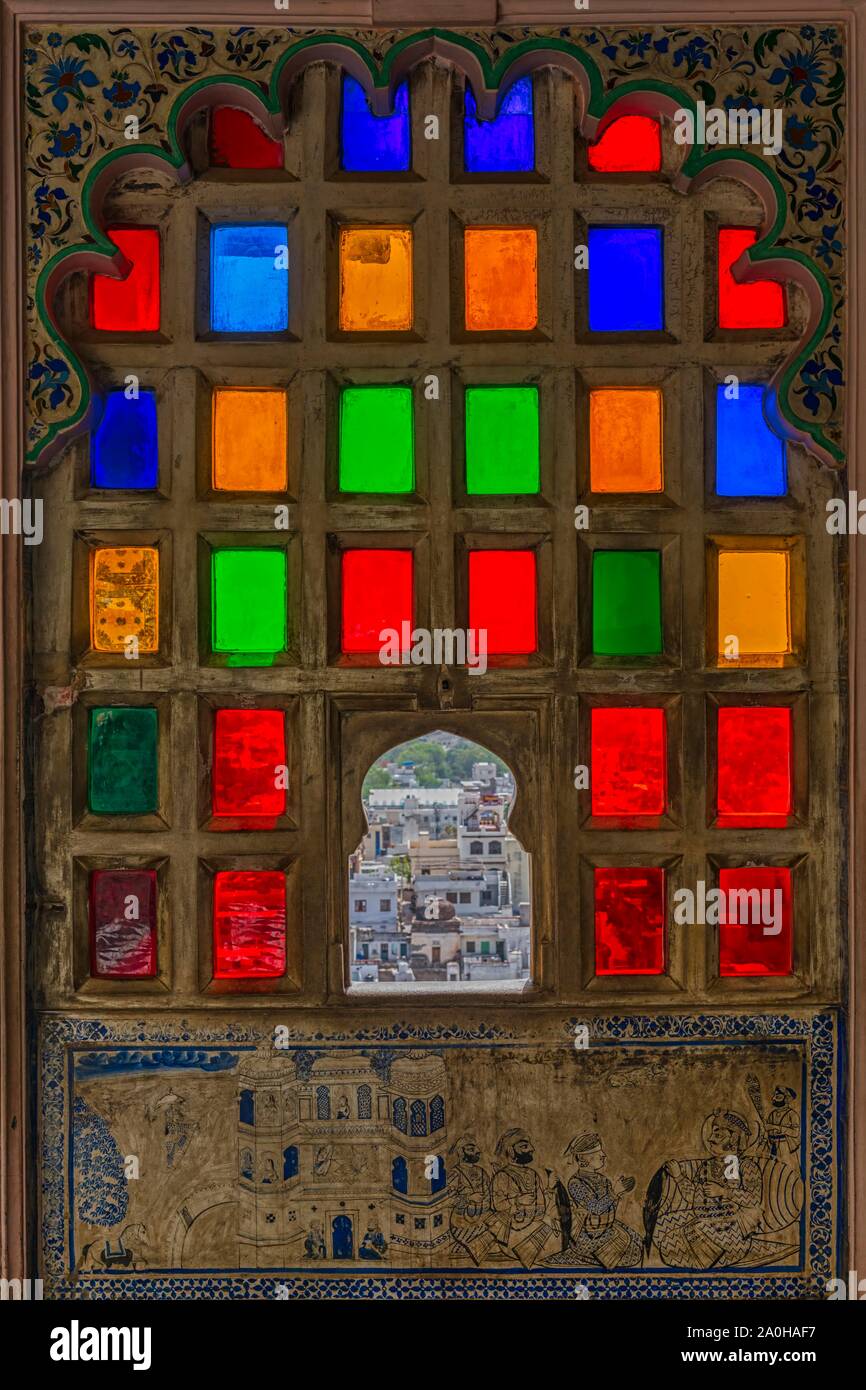 Window with colorfol glass inlay work hi-res stock photography and ...