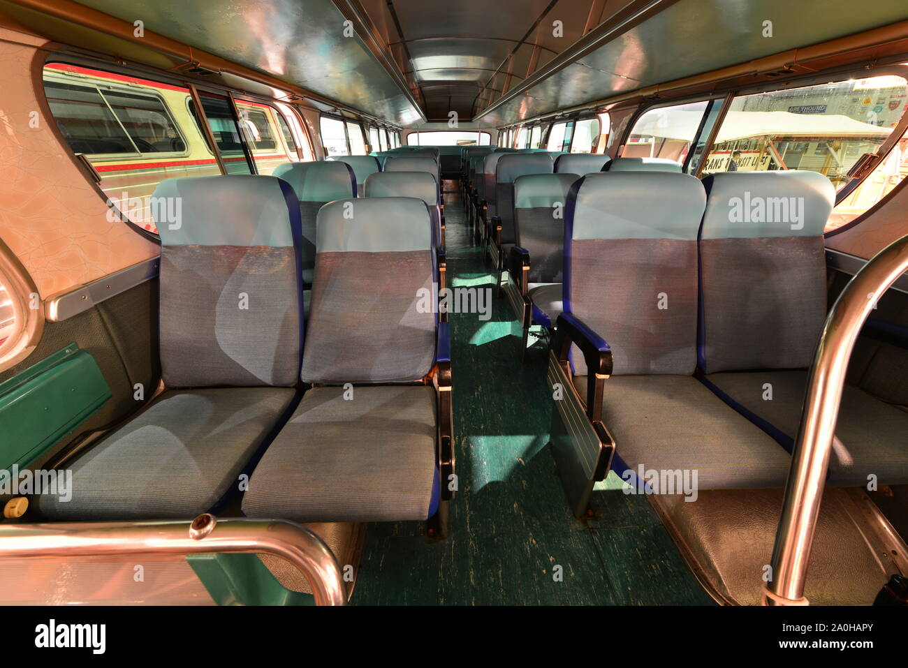 Vintage american bus interior hi-res stock photography and images - Alamy