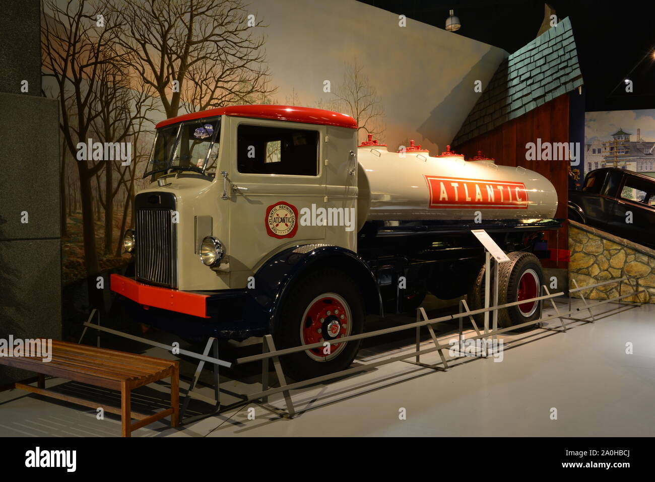 Atlantic Petroleum vintage tanker lorry Stock Photo - Alamy
