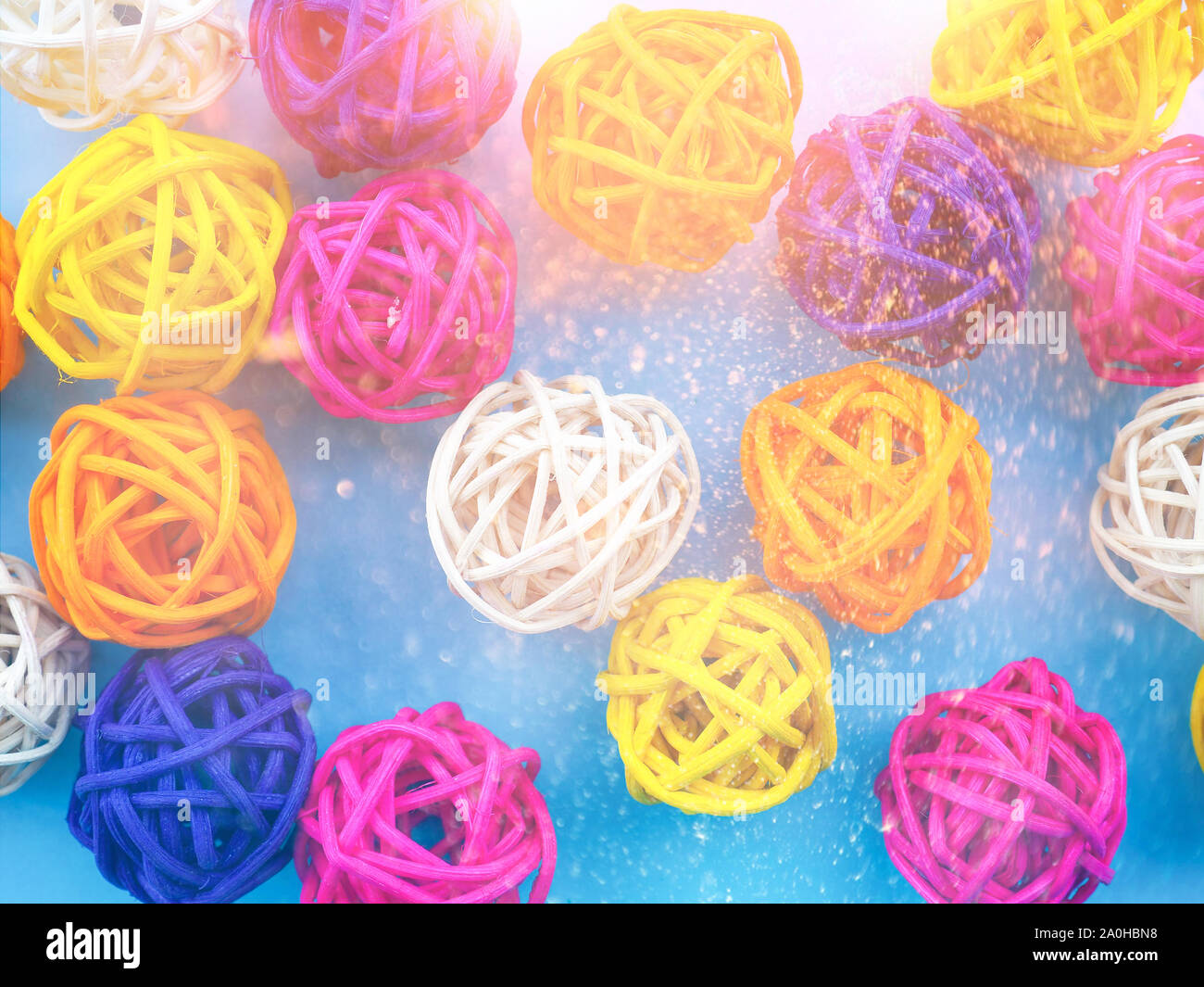 a lot of colored balls for a florist as a backdrop, the substrate Stock ...