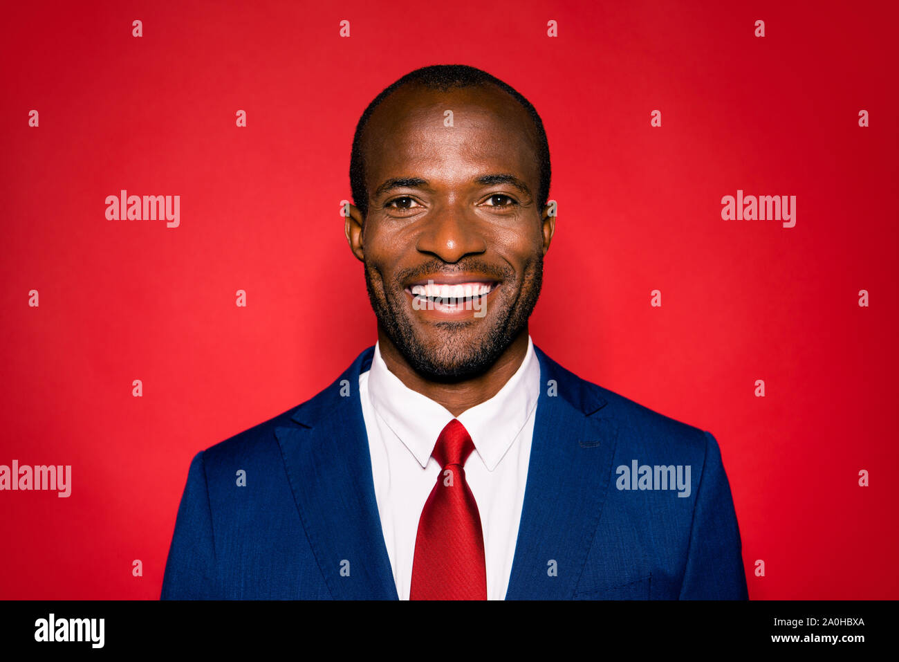 Portrait of cheerful funny positive attractive content handsome ...