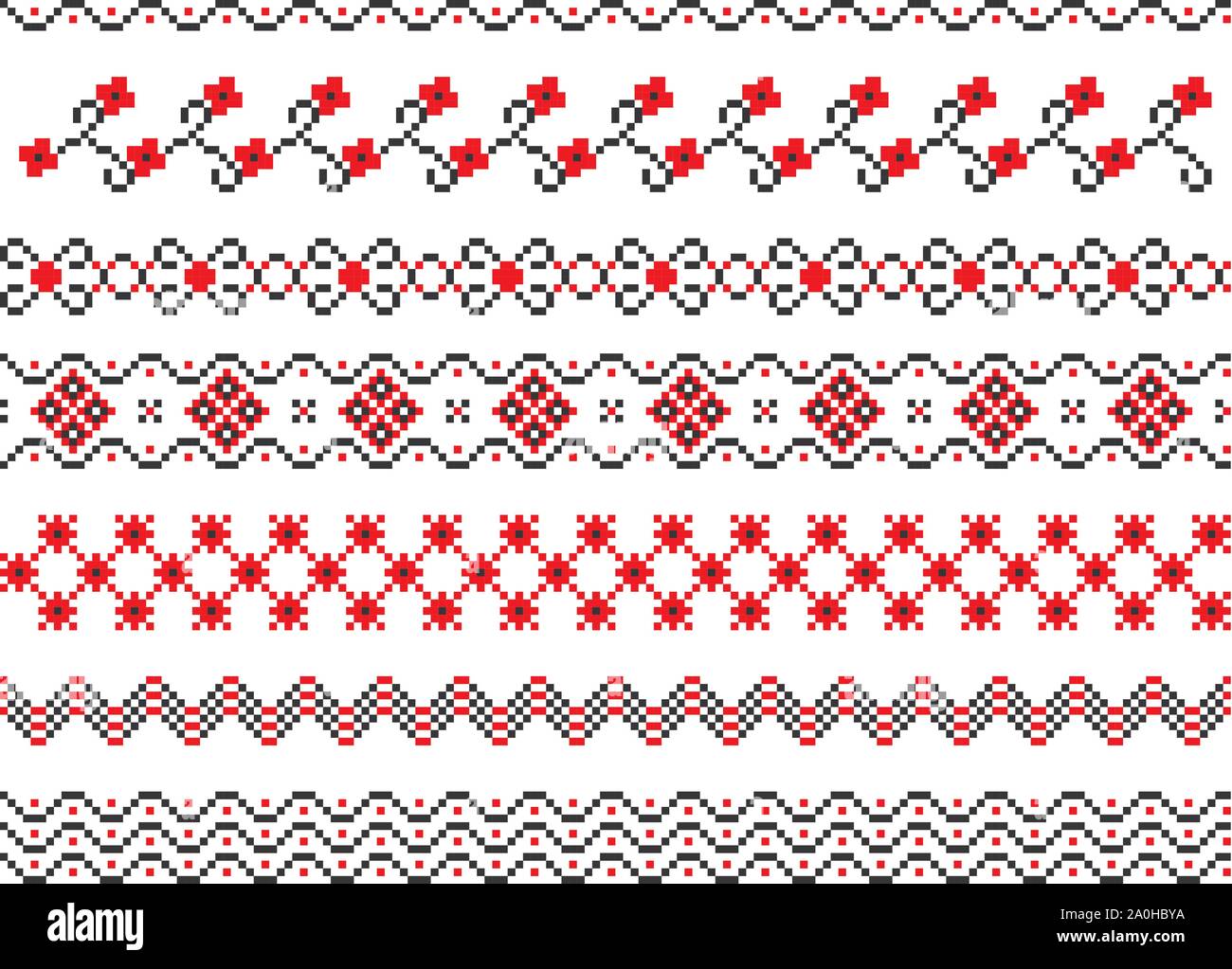 Red square pattern set Cut Out Stock Images & Pictures - Alamy