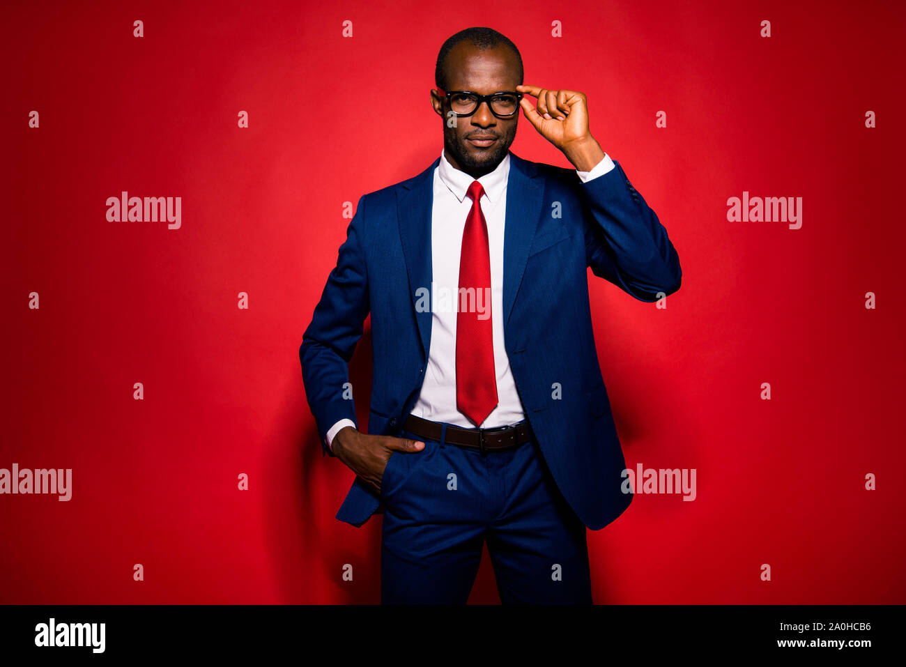 Close up photo portrait of confident serious brutal handsome corporate ...