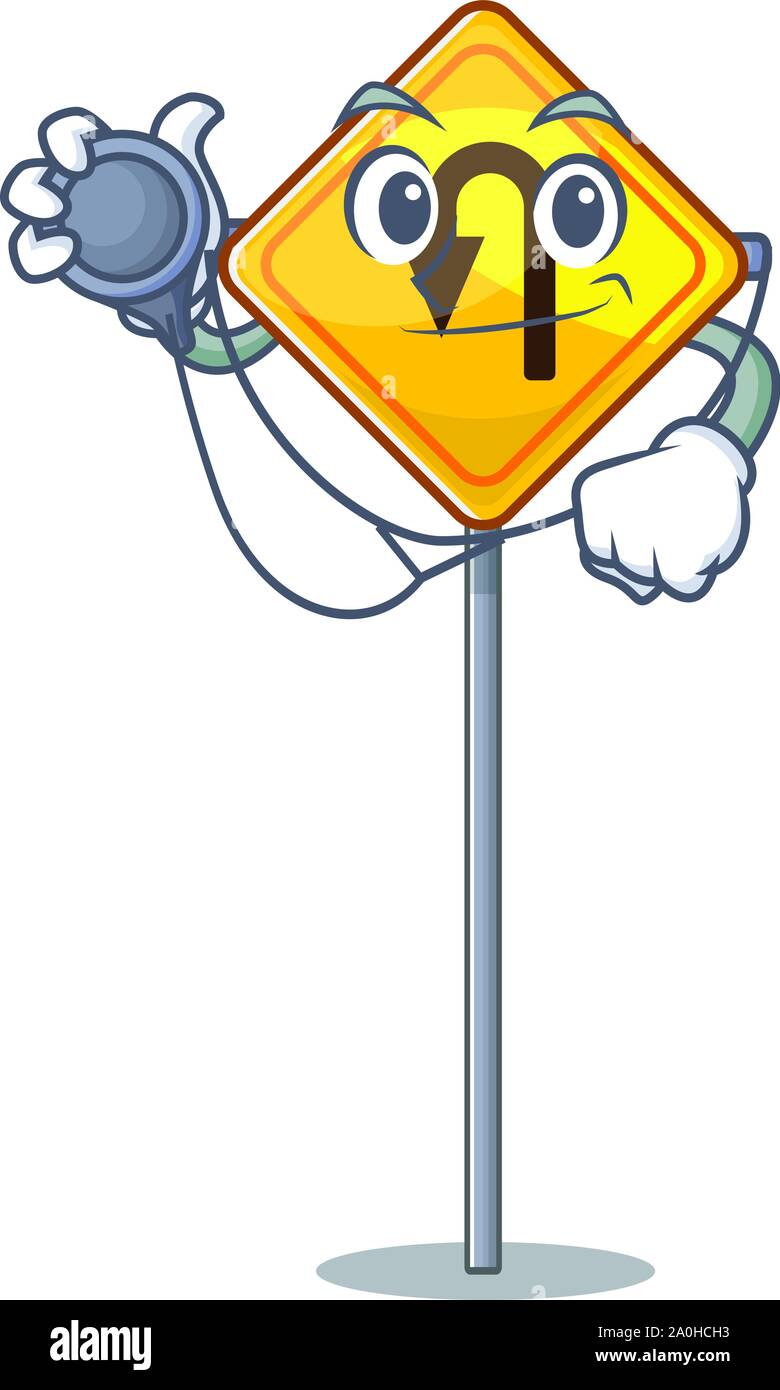 Doctor u turn sign on edge road cartoon Stock Vector Image & Art - Alamy