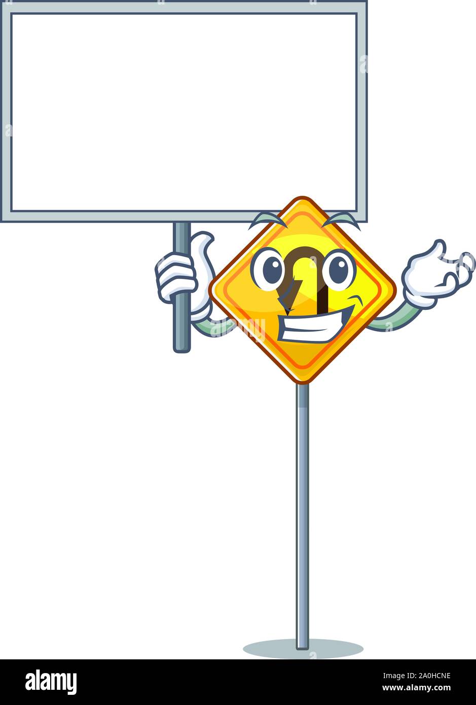 Bring board u turn sign on edge road cartoon Stock Vector Image & Art ...