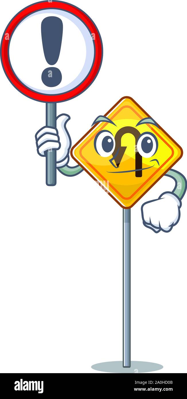 With sign u turn sign on edge road cartoon Stock Vector Image & Art - Alamy