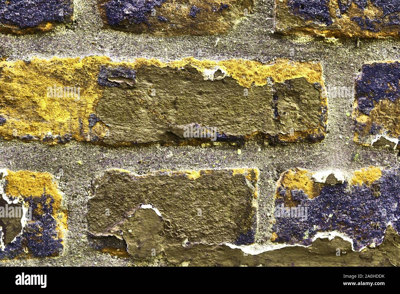 Aged and weathered yellow brick walls on historical buildings found all ...