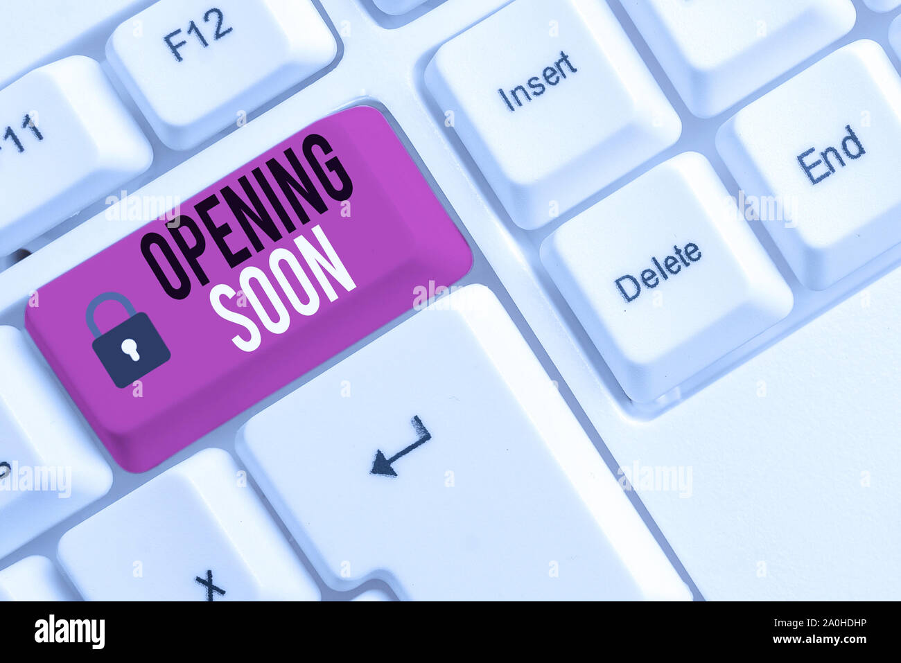 Conceptual hand writing showing Opening Soon. Concept meaning Going to ...