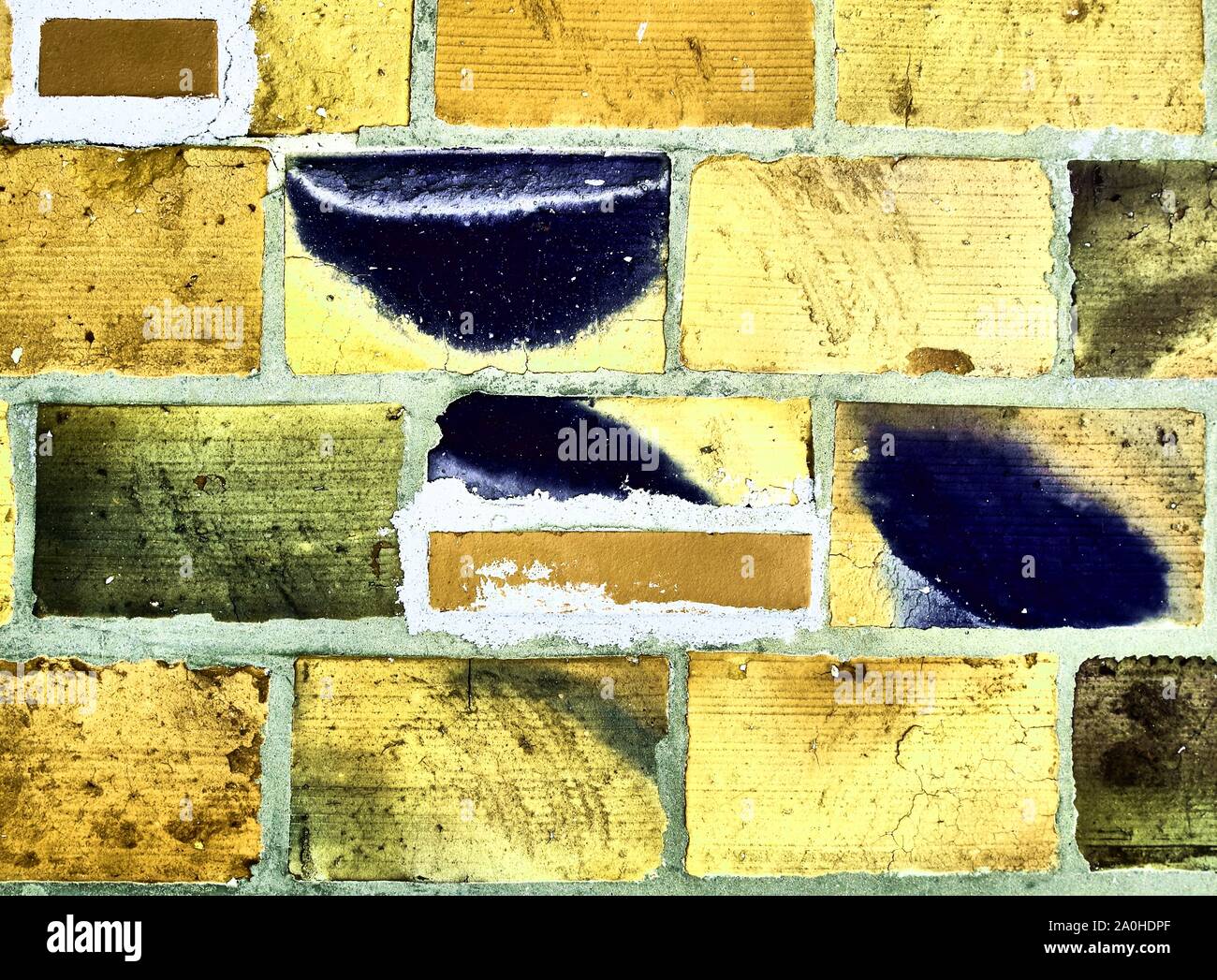 Aged and weathered yellow brick walls on historical buildings found all ...