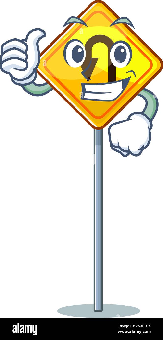 Thumbs up u turn sign shaped the cartoon Stock Vector Image & Art - Alamy